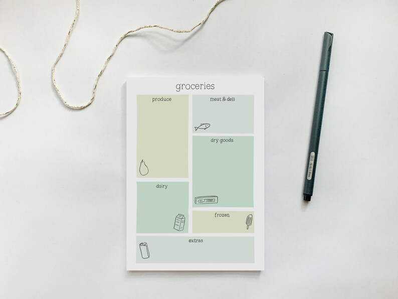 Grocery Notepad, 50 Sheet Tear off 5x7 Market List - Etsy