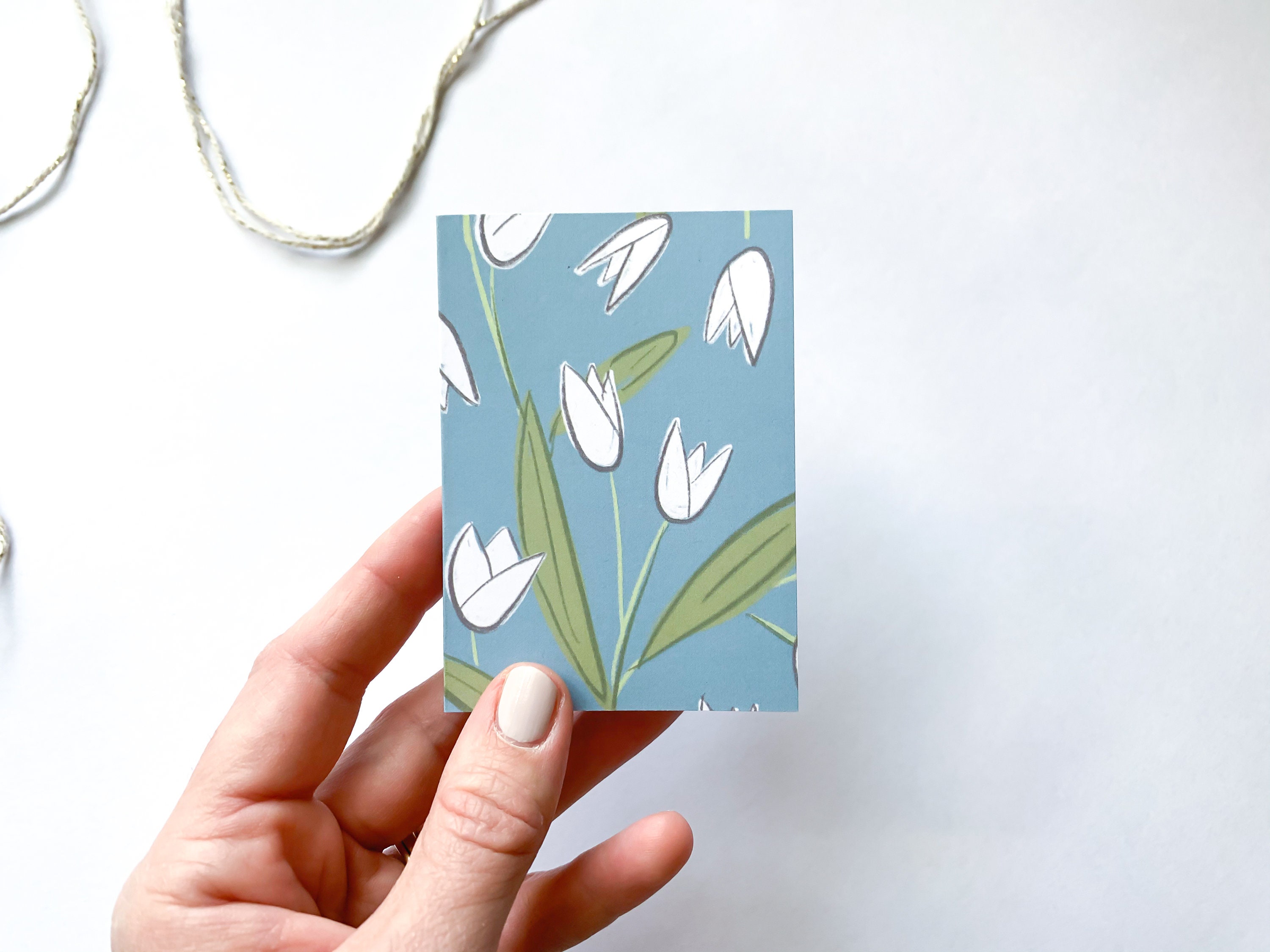 Enclosure Cards, Mini Folded Notecards, Pack of 8 Assorted Hand-painted ...