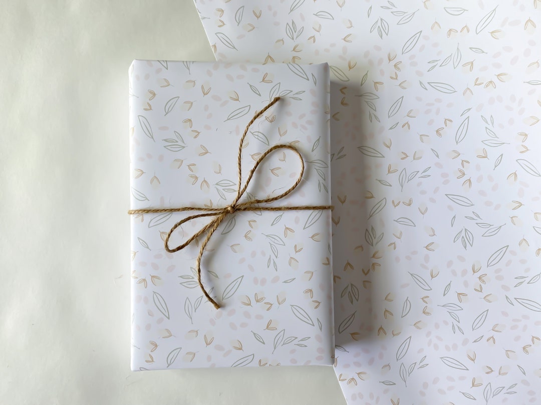 Floral Wrapping Paper / Simple Garden Pattern / Roll of 3 Sheets - Etsy