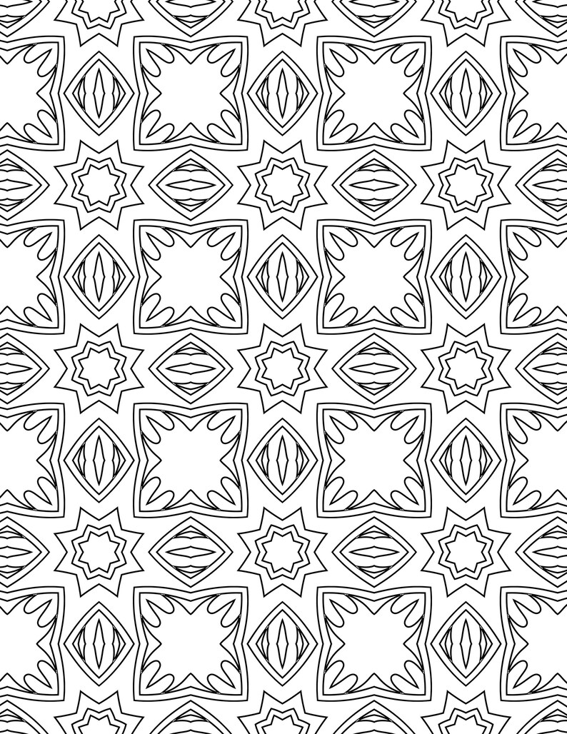 Geometric Coloring Pages - Digital Download - Etsy