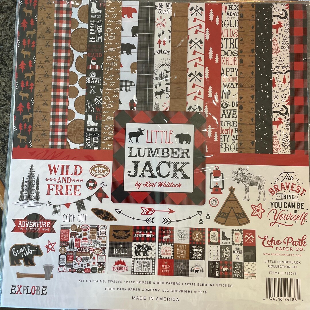 Little Lumber Jack Paper & Stickers Kit by Echo Park 12x12 - Etsy