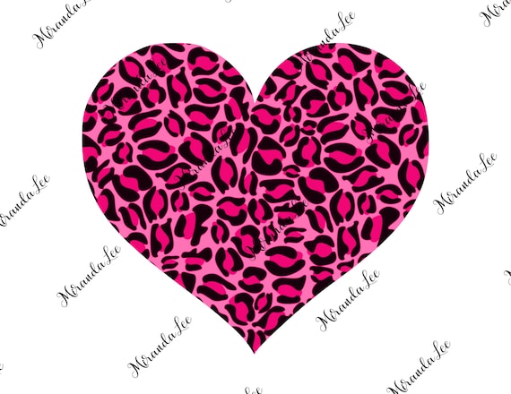 Pink cheetah print heart png digital download Paper, Party & Kids ...