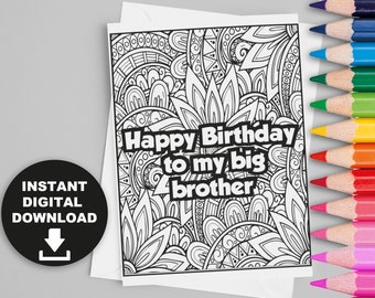 Big Brother Birthday Card Instant Download - Etsy