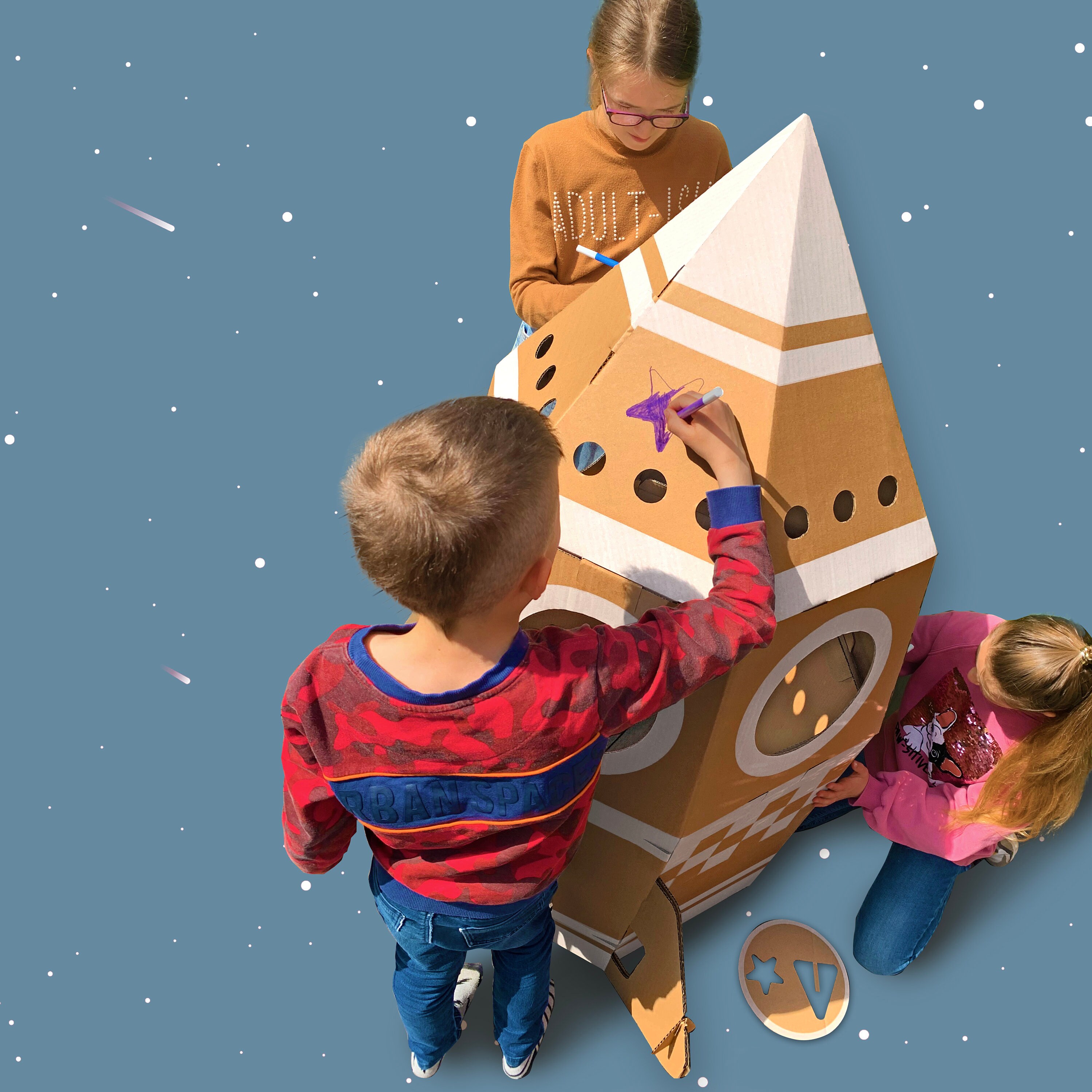 Playhouse Rocket for Children Indoor and Outdoor Garden Shed Cardboard ...