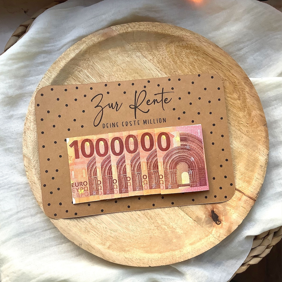 Your First Million Money Gift Pension Print Template Card to Print PDF ...