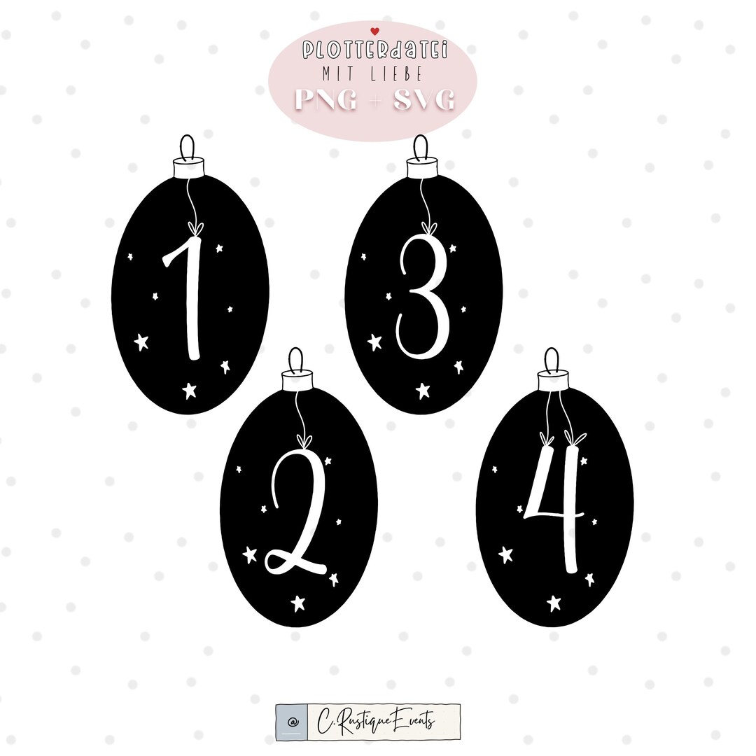 Plotter File Advent Wreath Numbers Christmas SVG & PNG Files Christmas ...