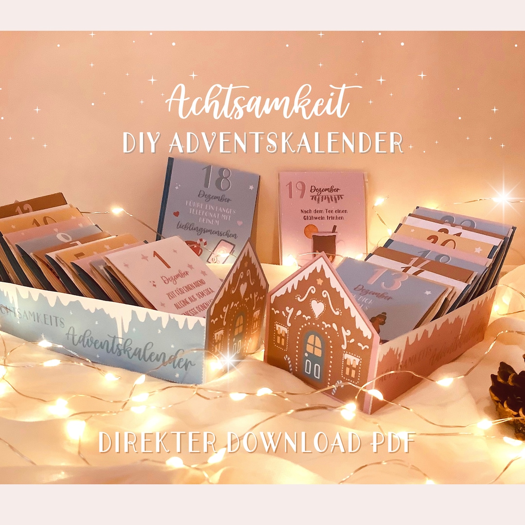 Advent Calendar Mindfulness Self-love DIY Templates Print PDF Crafts ...