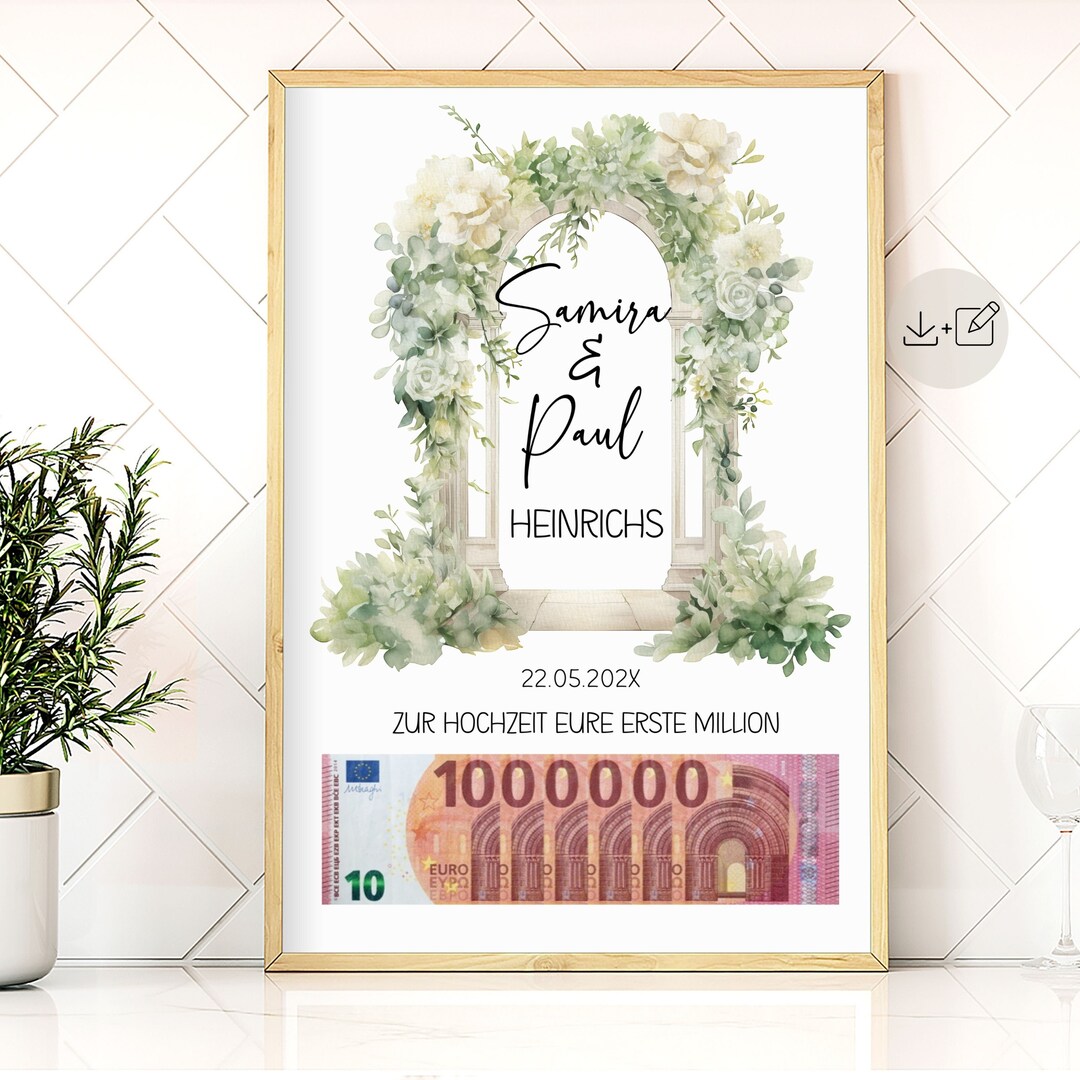 Wedding Gift First Million Sheet Personalized Couple Gift A4 Download ...