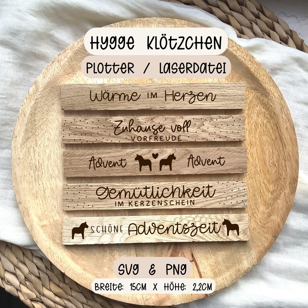 Block File Advent Hygge 10 PNG SVG Plotter File Laser Engraving Block ...
