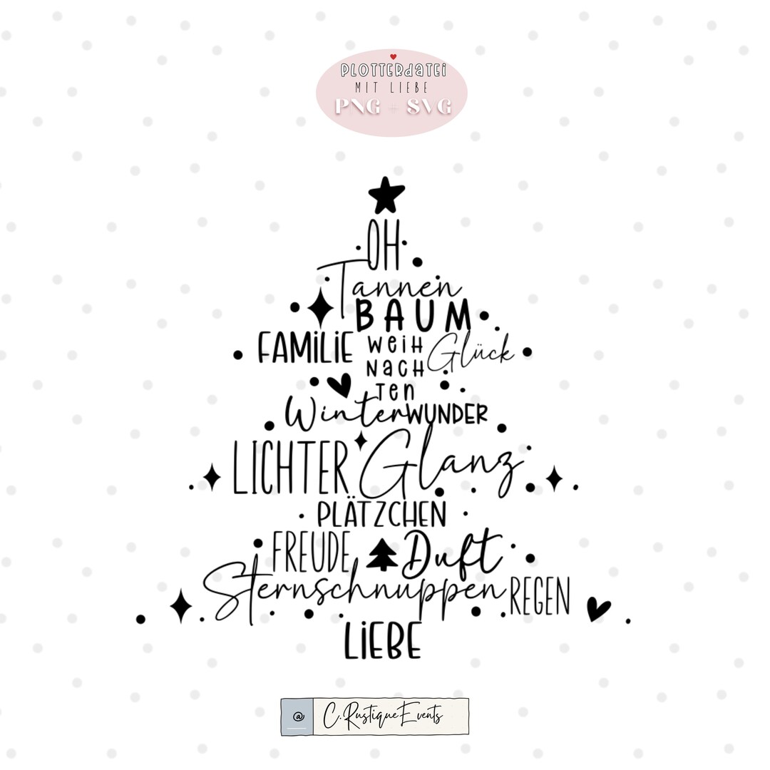 Plotterdatei Weihnachten Tannenbaum Sprüche SVG & PNG Dateien ...