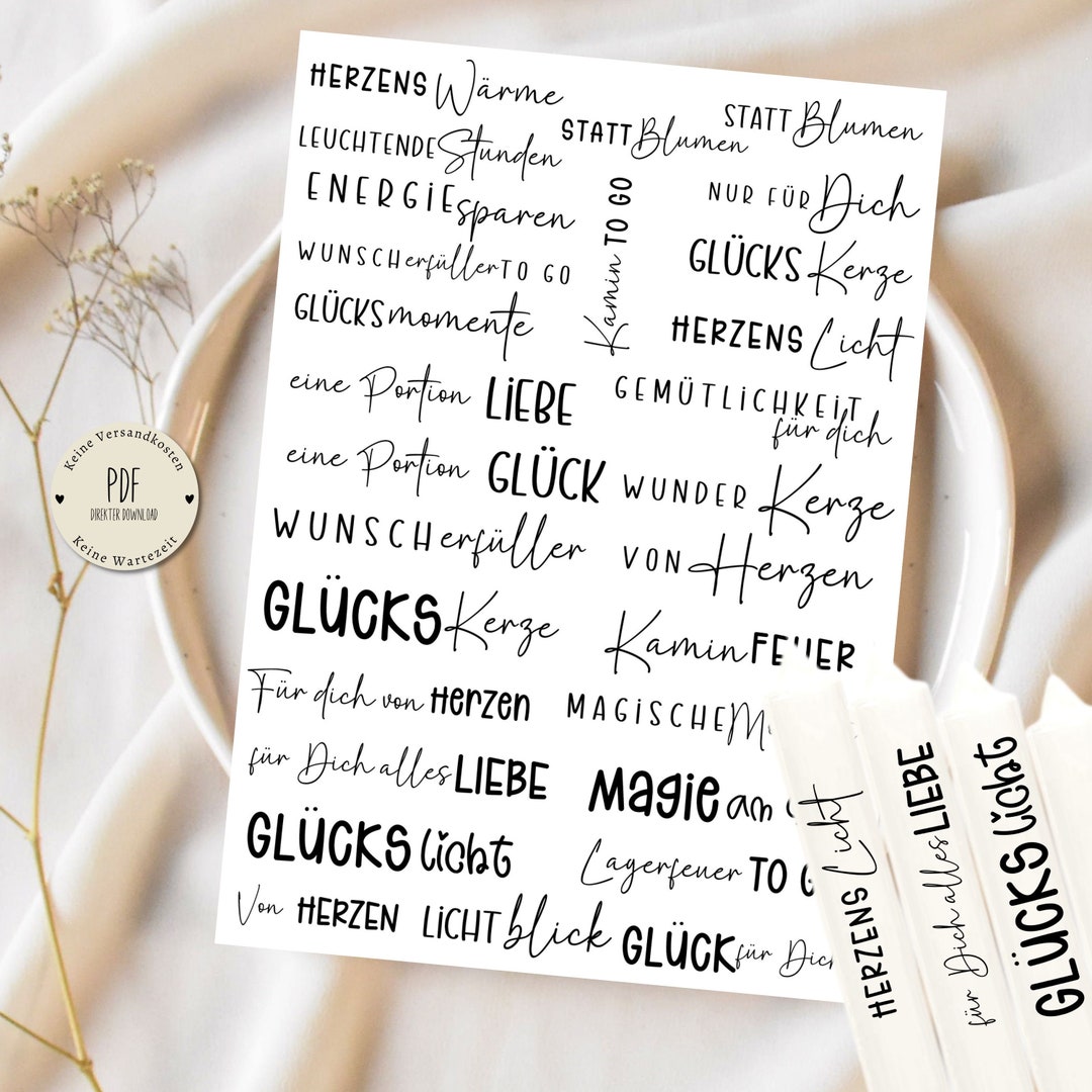 Kerzentattoo Kerzentexte nimm dir was du brauchst PDF Vorlage ...