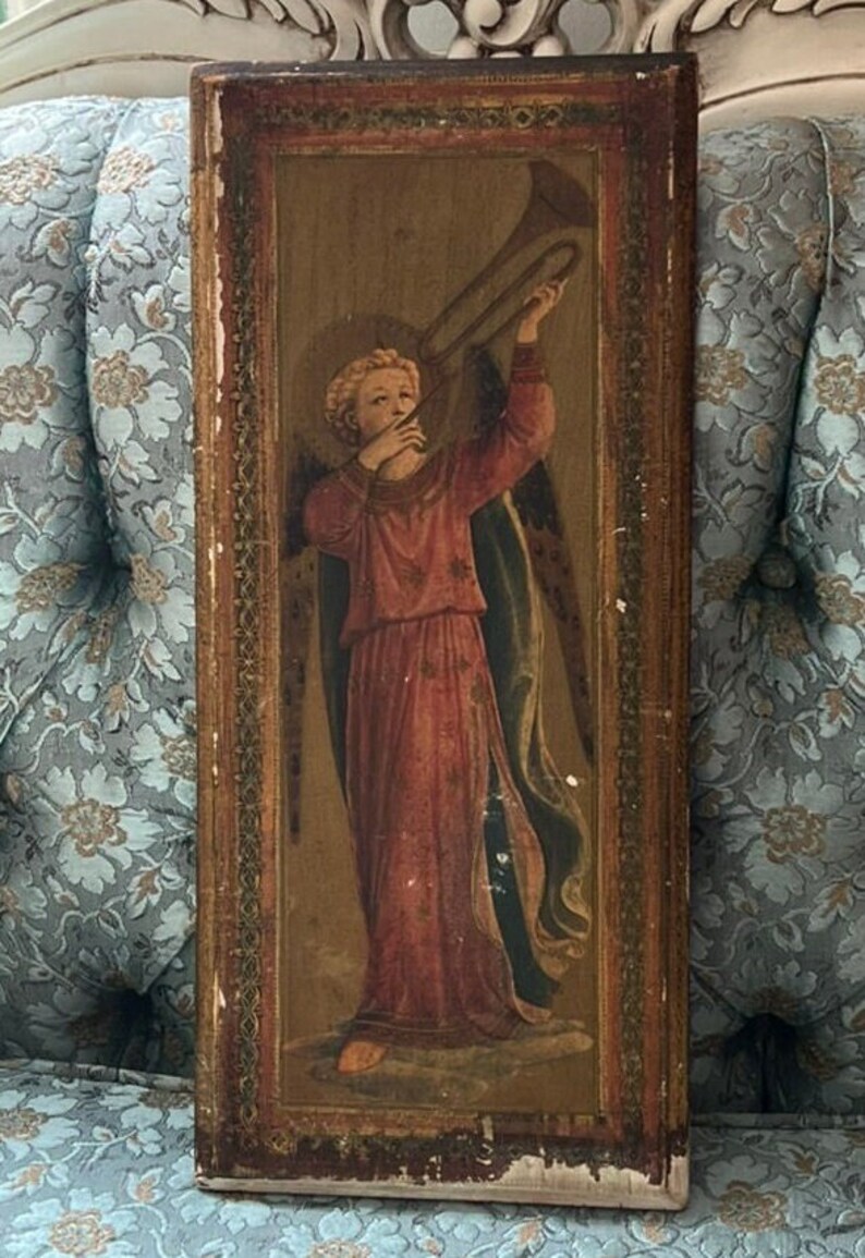Antique 1950s Rare Vintage Italian Florentine Fra Angelico Icon ...