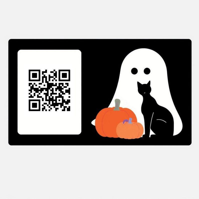 Custom QR Code Halloween Postcard - Personalized Spooky Greeting ...