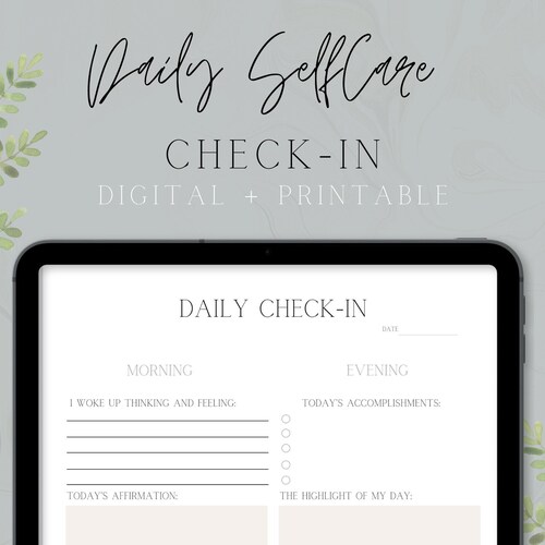 Daily Selfcare Check In Daily Check in Insert Intentional | Etsy