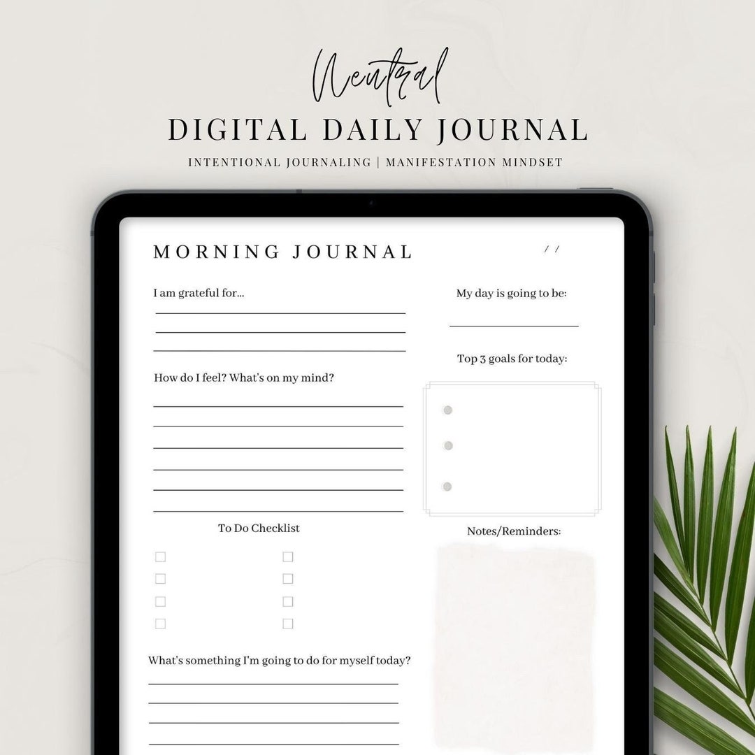 Daily Digital Journal | Morning and Evening Insert Journal Pages ...