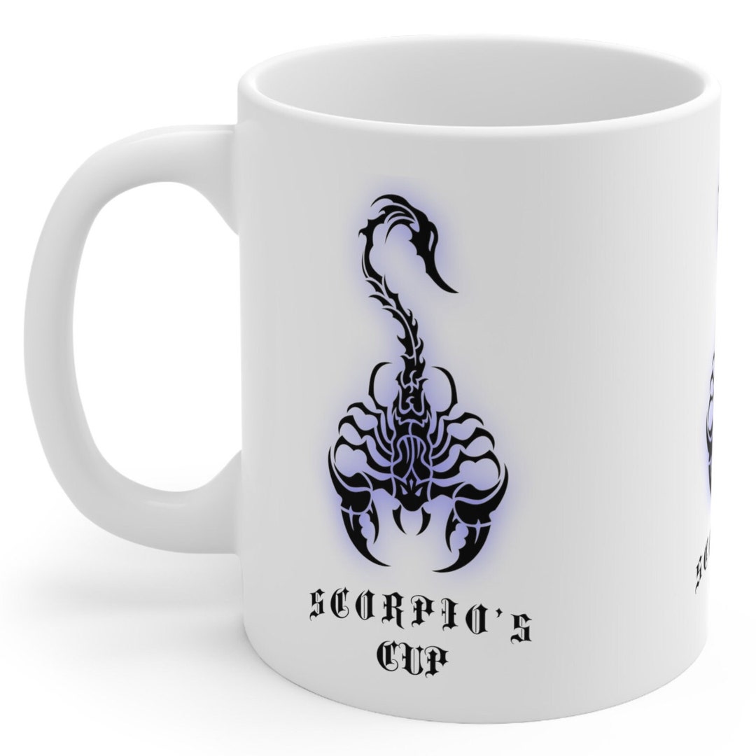 Scorpio Birthday Black Silhouette Goth Scorpion 11 Oz Coffee Mug ...