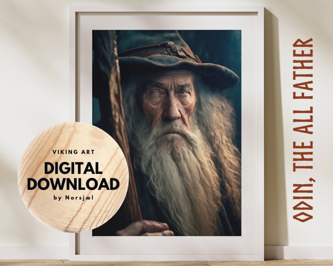 Poster ODIN Norse God Art Digital Download Norse Mythology Heathen ...