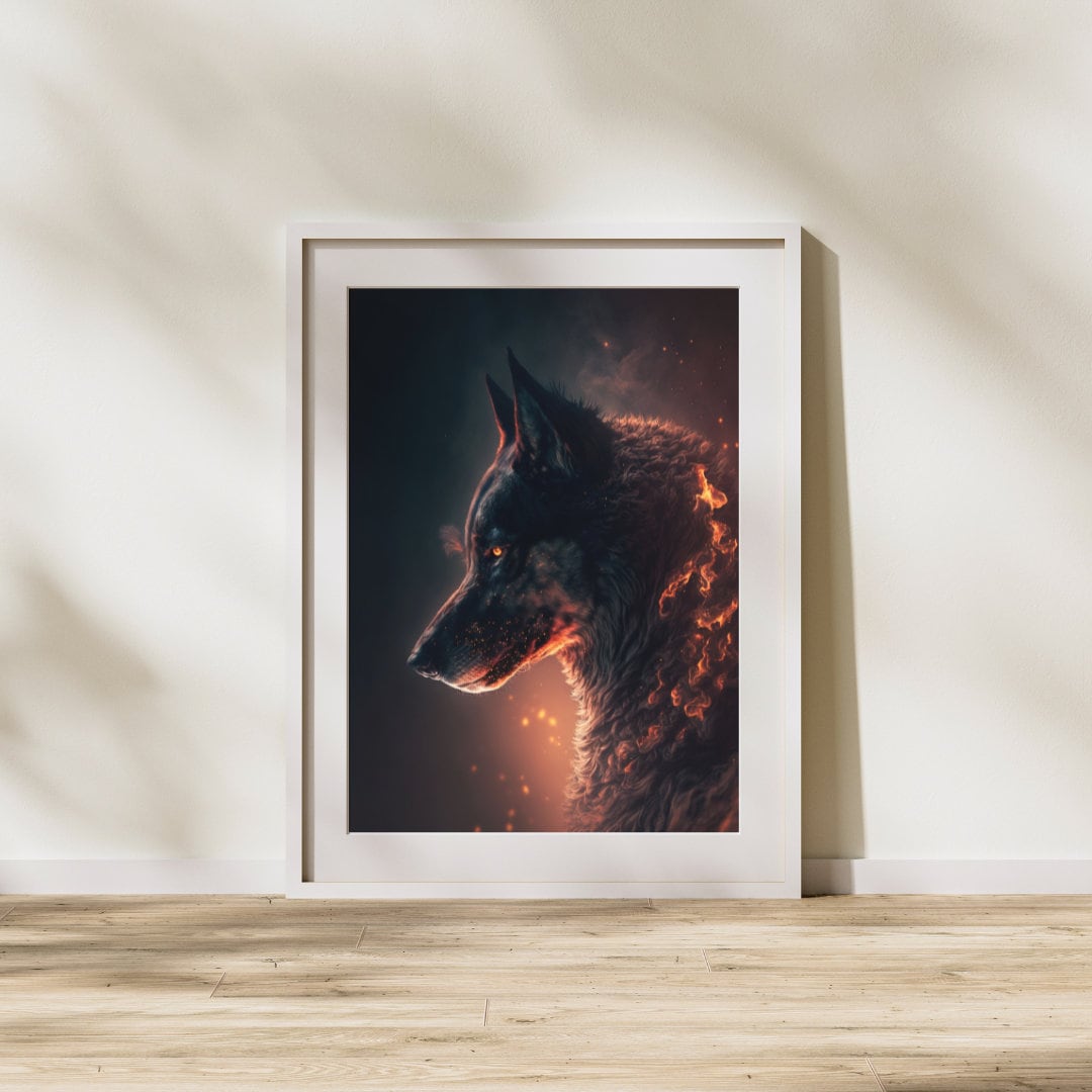 Poster THE FENRIR WOLF Art Digital Download Norse Mythology Heathen ...