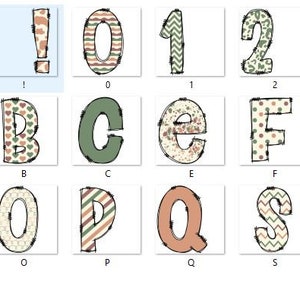 Doodle Font | Fall Pattern Fill | Digital Download | PNG Clipart Bundle ...