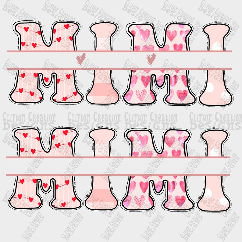Personalized Mimi PNG Mimi Split Frame Mimi Valentines Day - Etsy