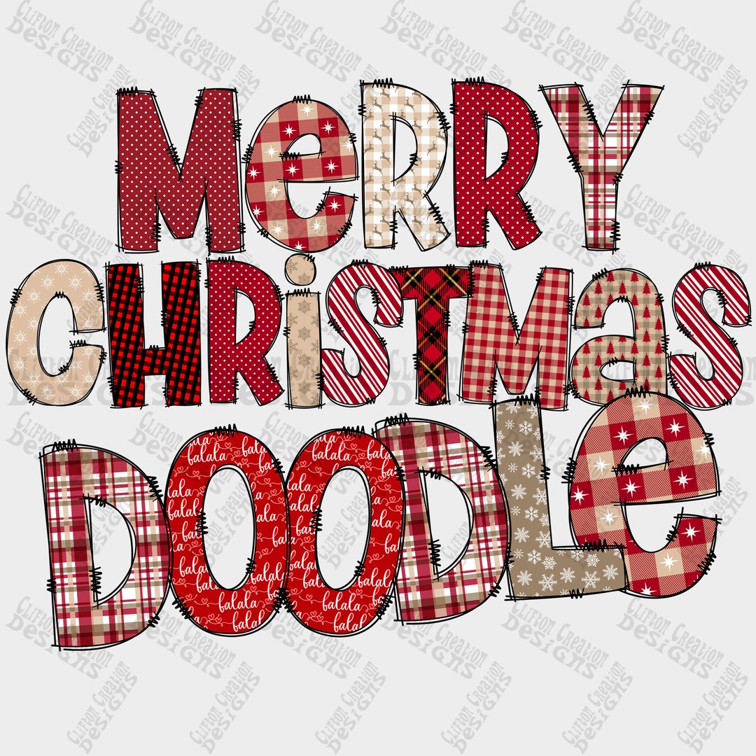 Christmas Doodle Font: PNG Alphabet Letters (digital Download) - Etsy