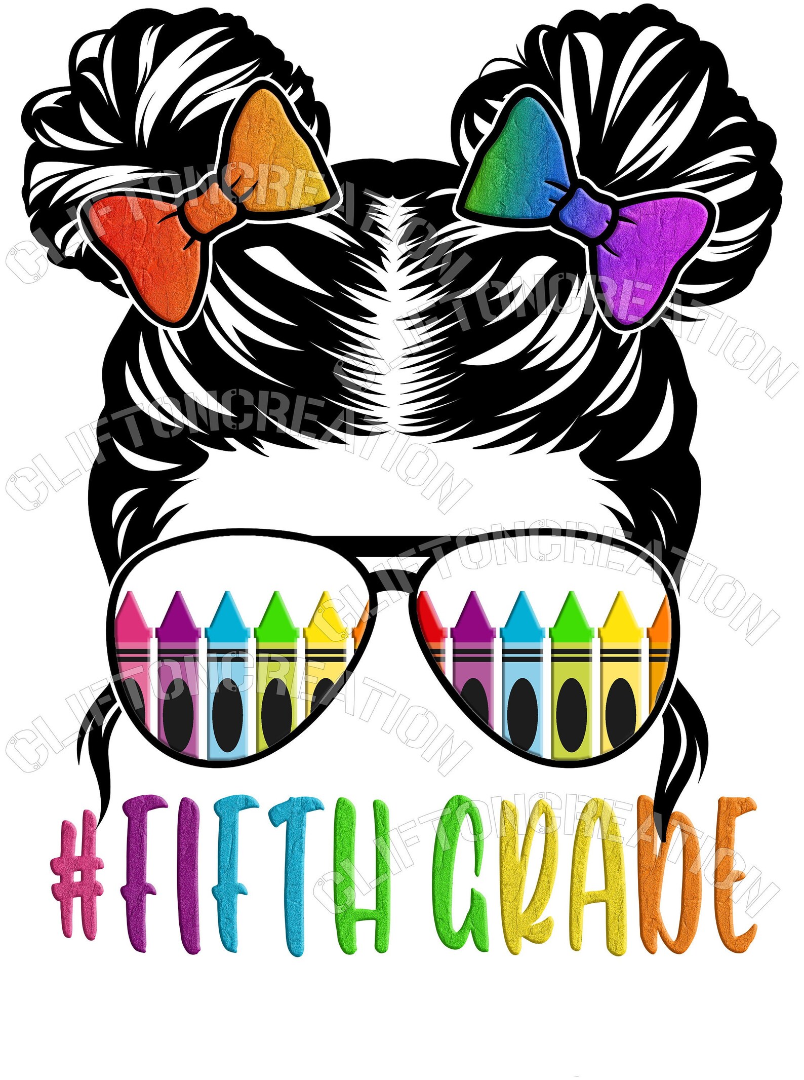 Fifth Grade Girl PNG, Crayon, Cool Hair, Back Pack, School, Back to ...