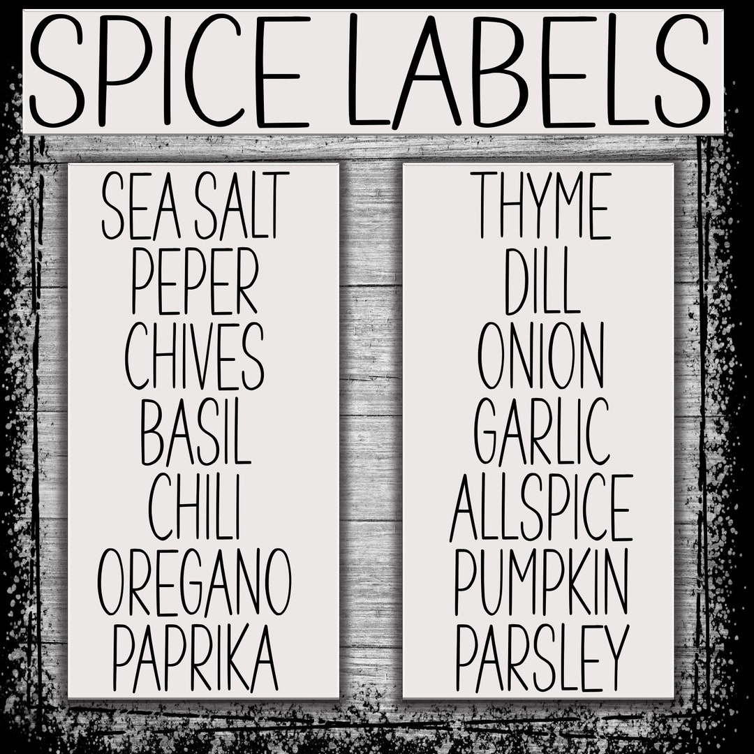 23 Labels - Spice Jar Labels - PNG - Farmhouse Decor Png - Kitchen ...