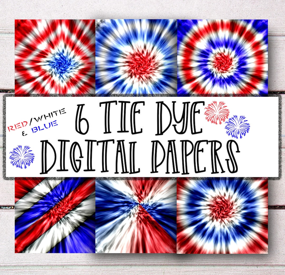 Red White Blue Tie Dye Digital Papers: Sublimation Backgrounds (digital ...