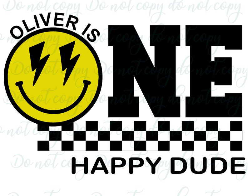 Custom One Happy Dude Birthday PNG, Personalized 1st Birthday (digital ...