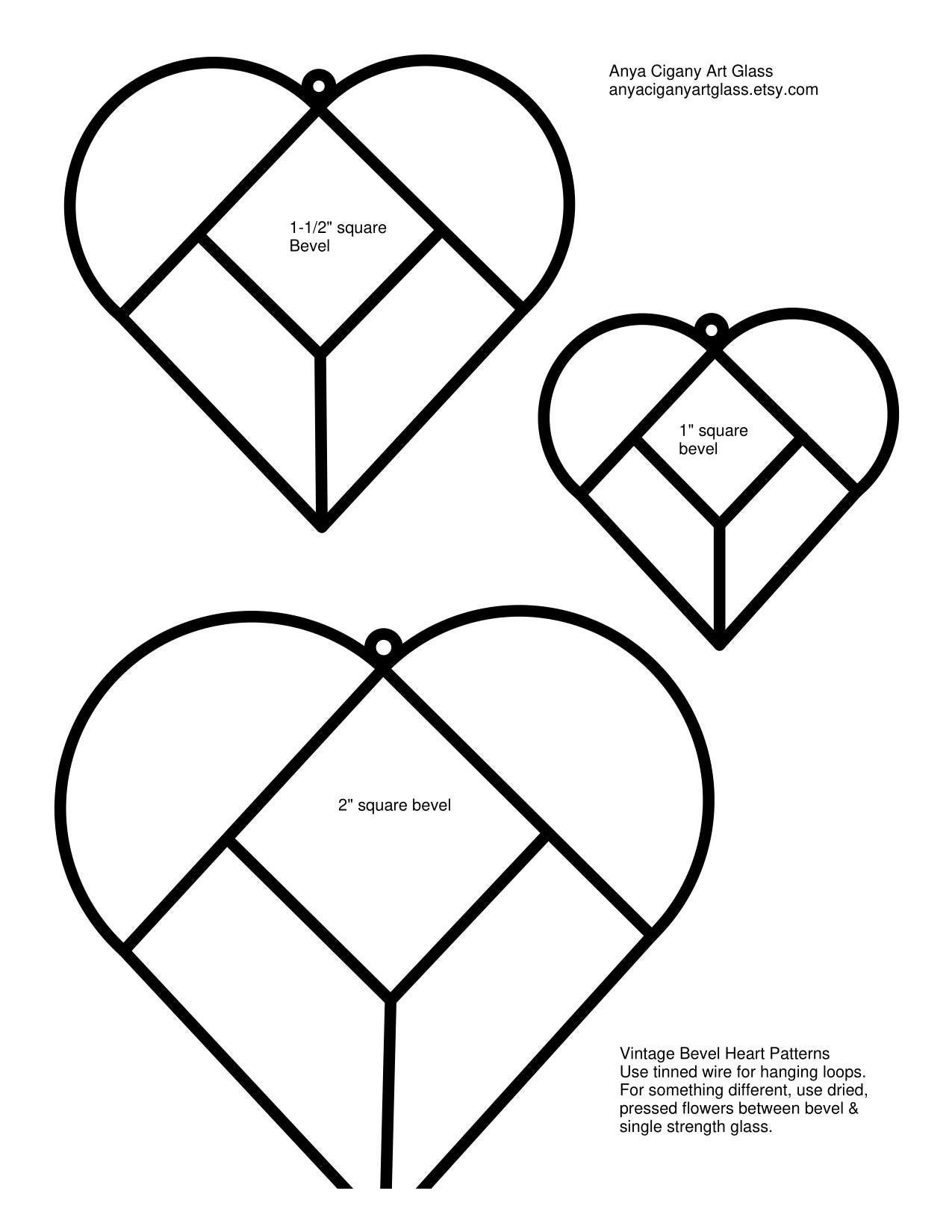Vintage Stained Glass Patterns of Beveled Hearts - Etsy