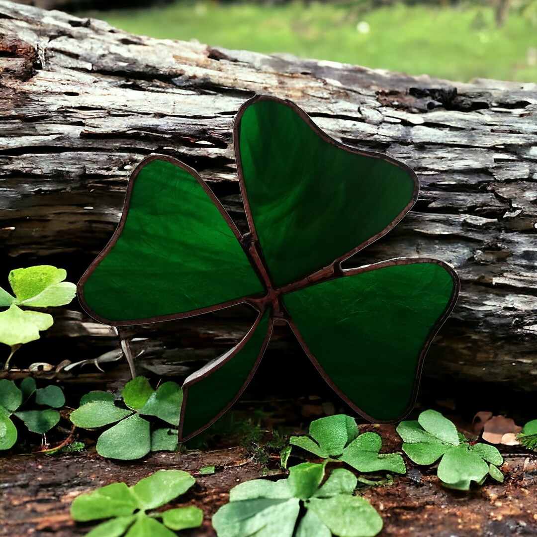 Shamrock Stained Glass Suncatcher - Etsy