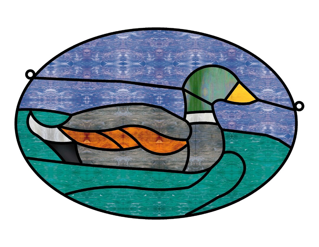 Vintage Stained Glass Pattern of a Mallard Duck - Etsy