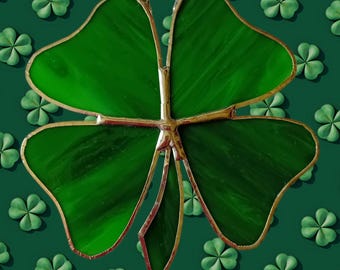 Four Leaf Clover, Stained Glass Four Leaf Clover, Four Leaf Clover Gift ...