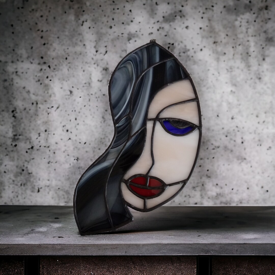 Baroque Beauty - Abstract Woman's Face, Stained Glass - Etsy