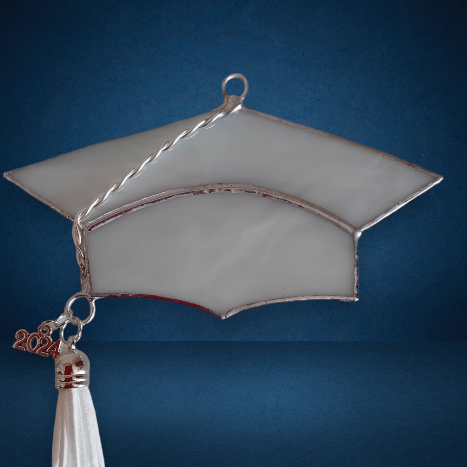 White Graduation Cap Stained Glass Suncatcher - Etsy