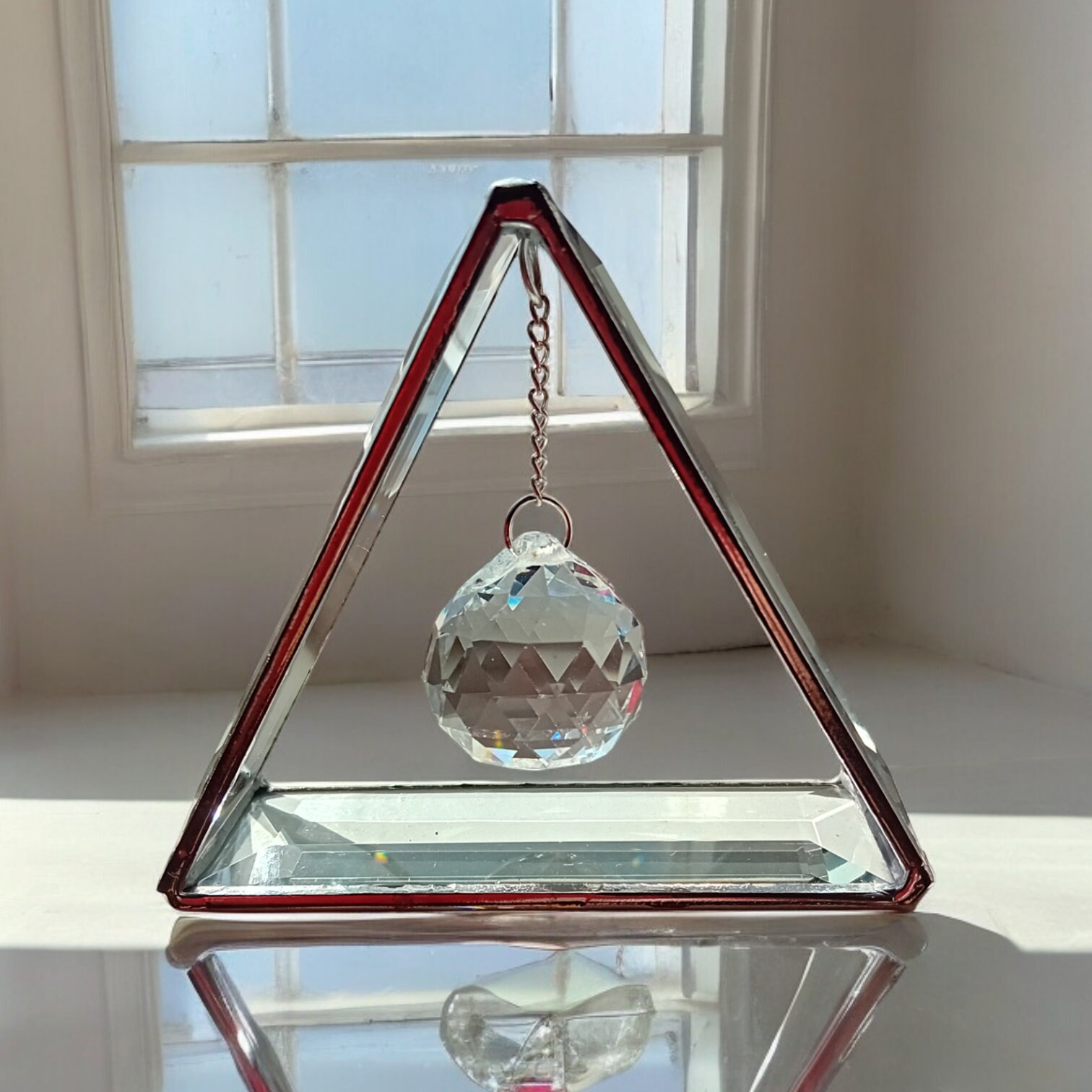 Beveled Triangle With Crystal - Etsy