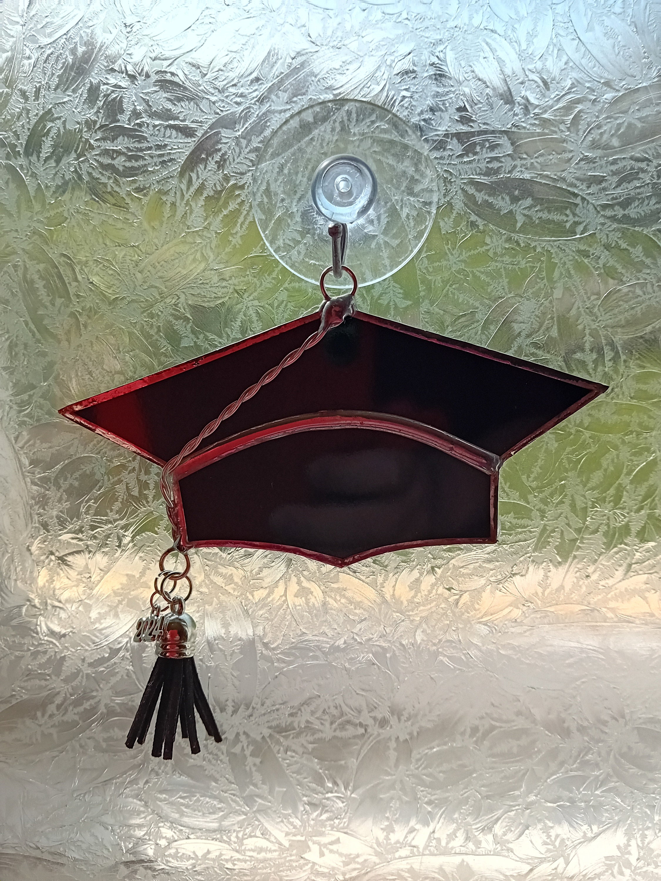 Black Graduation Cap Stained Glass Suncatcher - Etsy