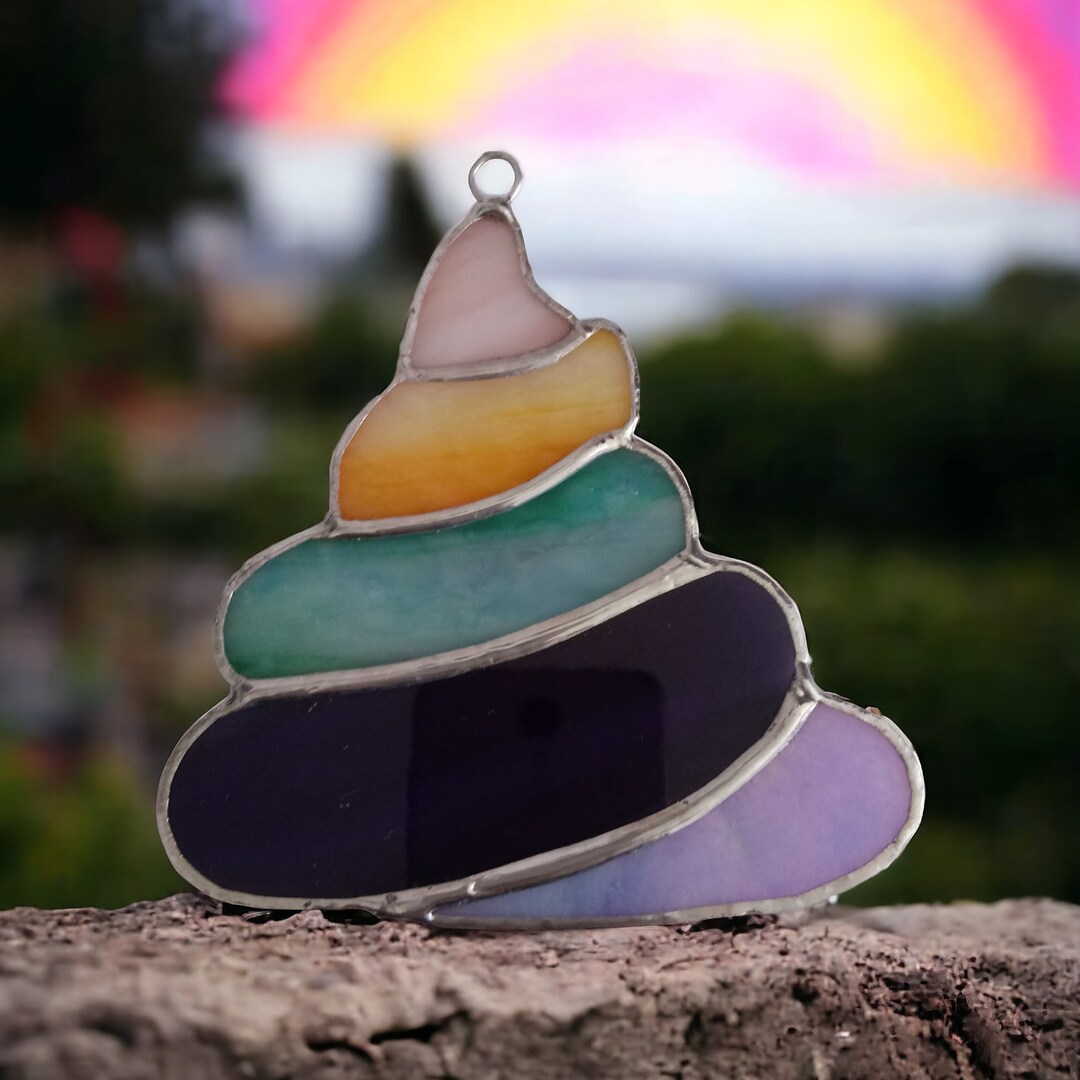 Unicorn Poop :) Stained Glass Suncatcher - Etsy