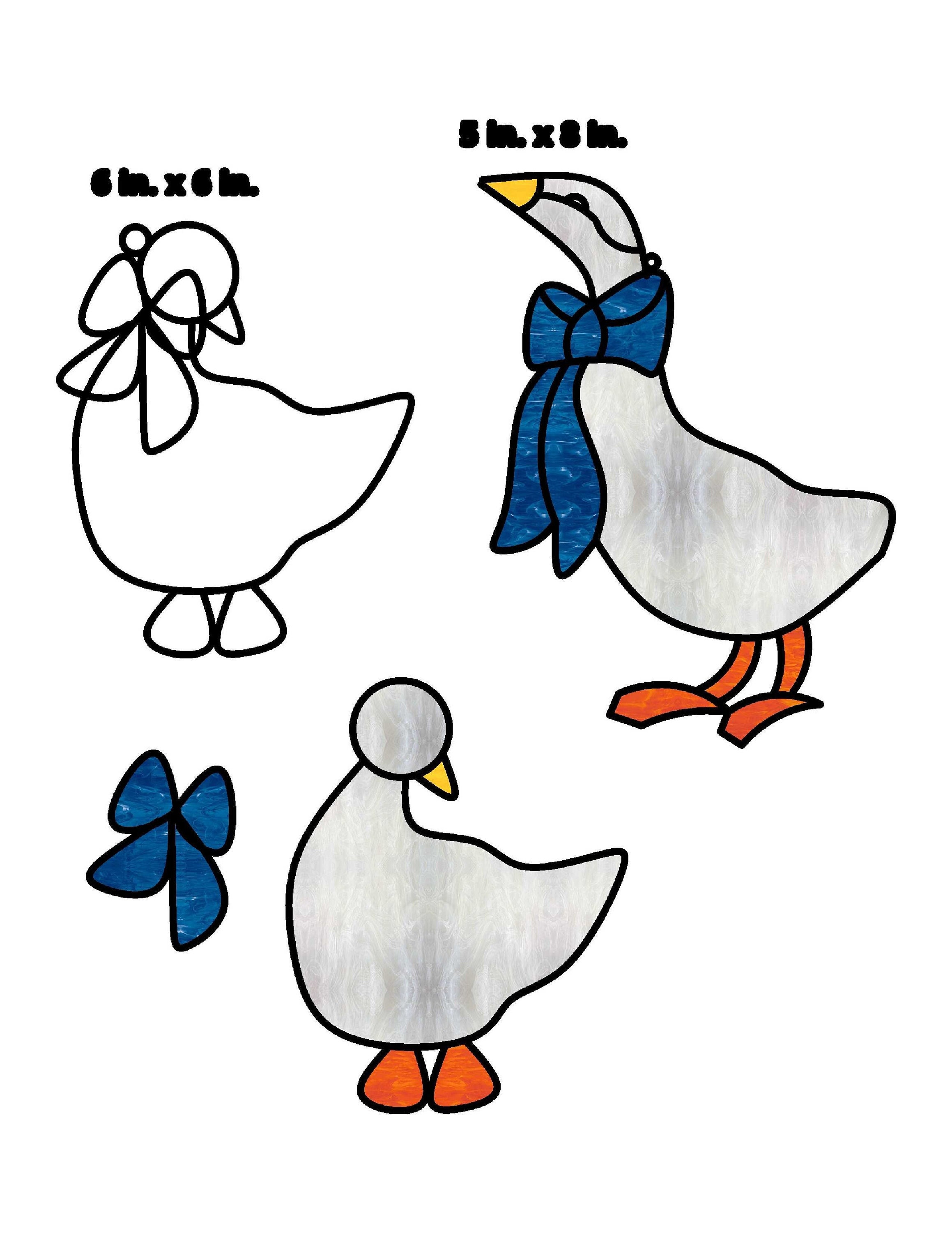 Vintage Stained Glass Country Geese Patterns - Etsy