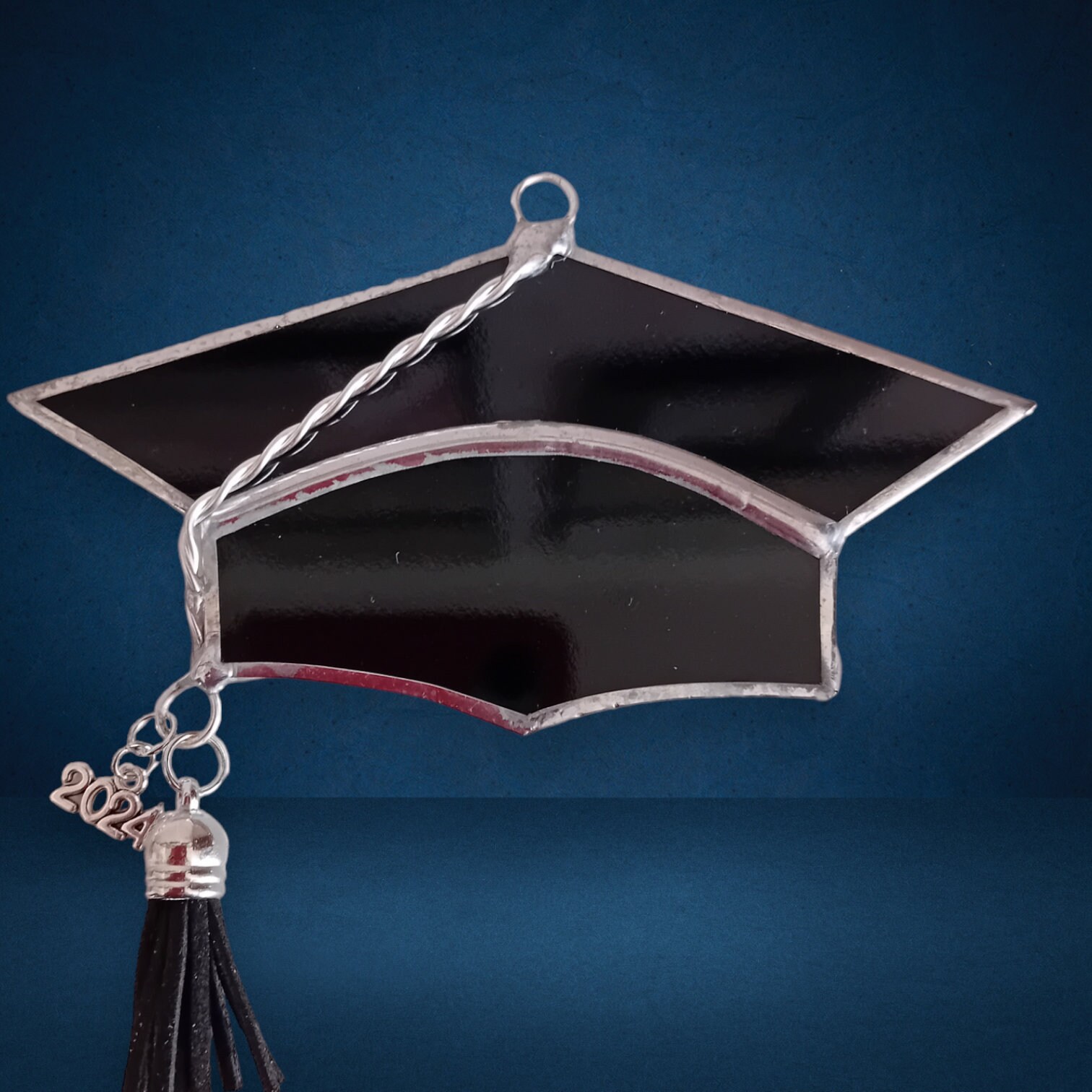 Black Graduation Cap Stained Glass Suncatcher - Etsy