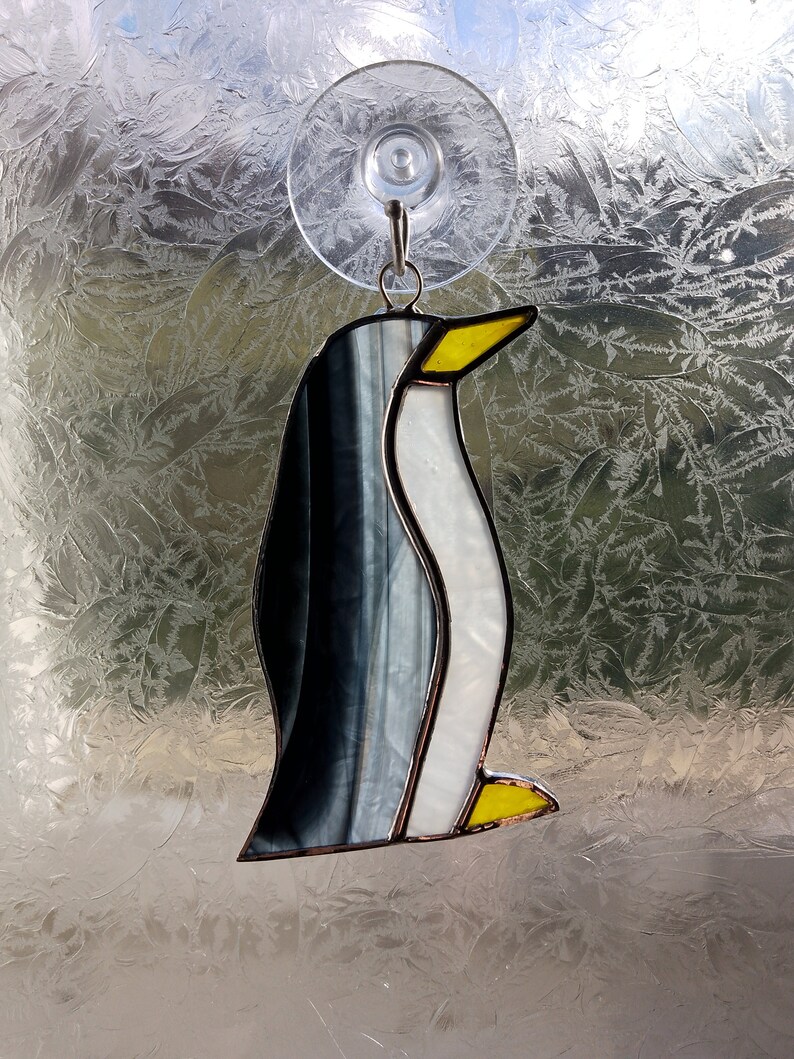 Stained Glass Penguin Suncatcher - Etsy