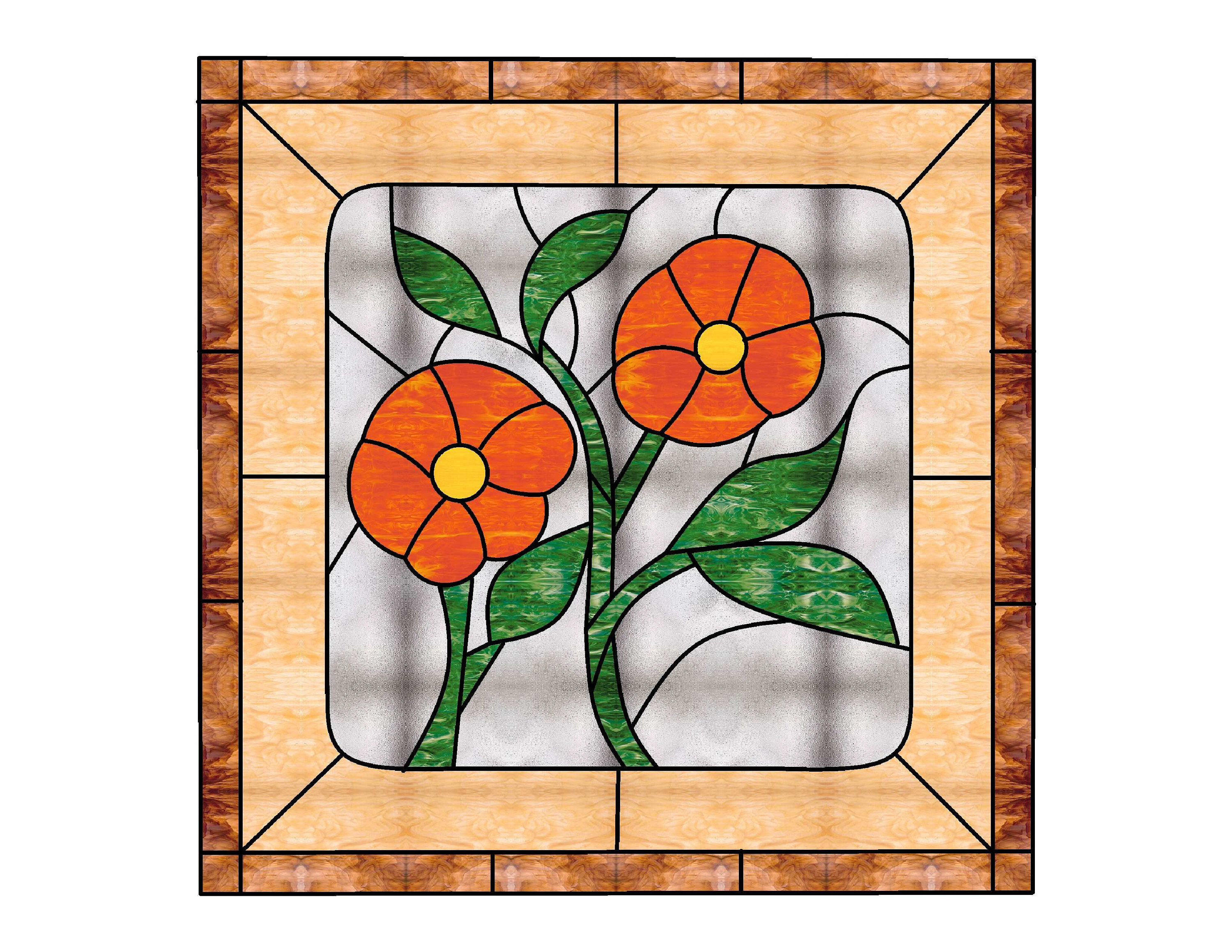 Pattern to Make 20 Inch Stained Glass Flower Panel - Etsy