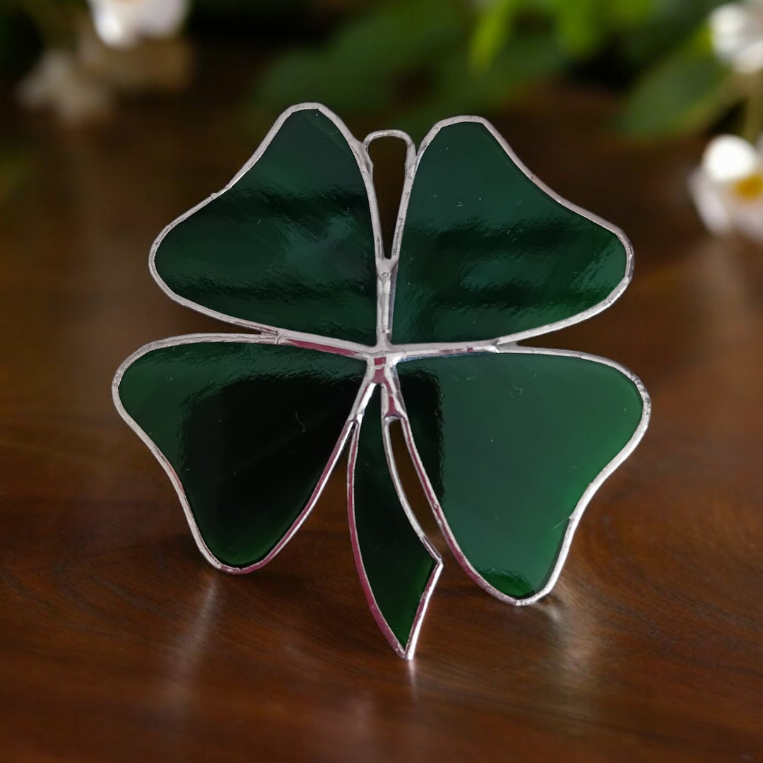 Four Leaf Clover Stained Glass Suncatcher - Etsy