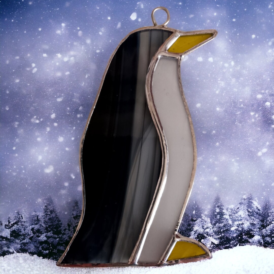 Stained Glass Penguin Suncatcher - Etsy