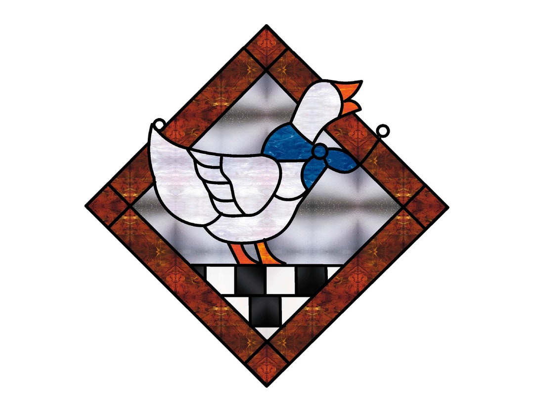 Vintage Goose Stained Glass Panel Pattern, 12x12 (digital Download) - Etsy