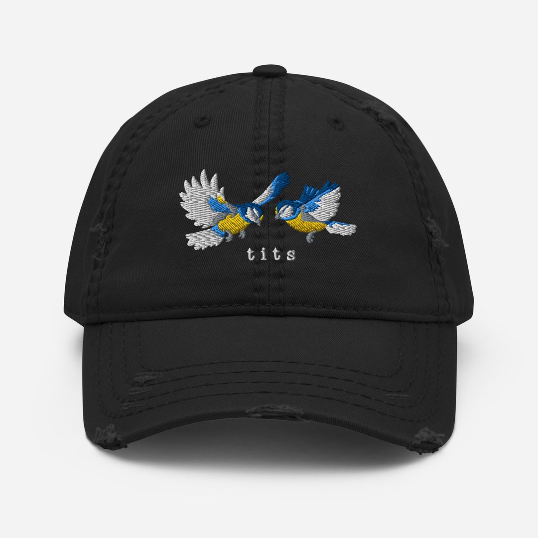 Tits Embroidered Distressed Hat - Etsy