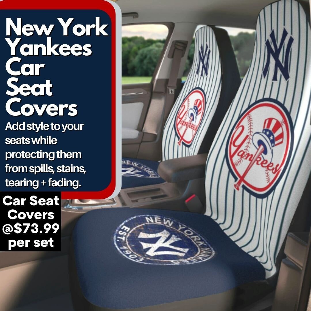 NY Yankees Baseball Car Seat Covers, Pinstriped Car Seat Protectors, NY ...