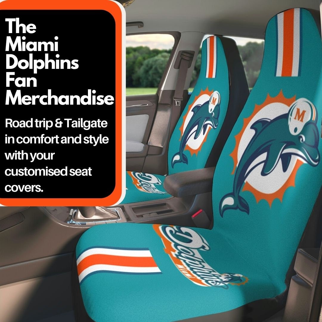 Customized Miami Football Car Seat Covers Dolphins Football Truck Accessory Gift for Her Car Gift for Boyfriend Gift for Miami Fans Etsy