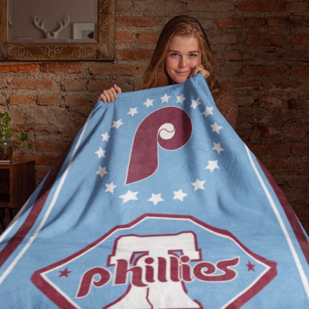 Blanket Philly Baseball Retro Blue Throw Blanket Back to School Gift ...