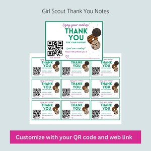 Girl Scout Cookie Thank You Card, Custom Girl Scout Card, Girl Scout ...